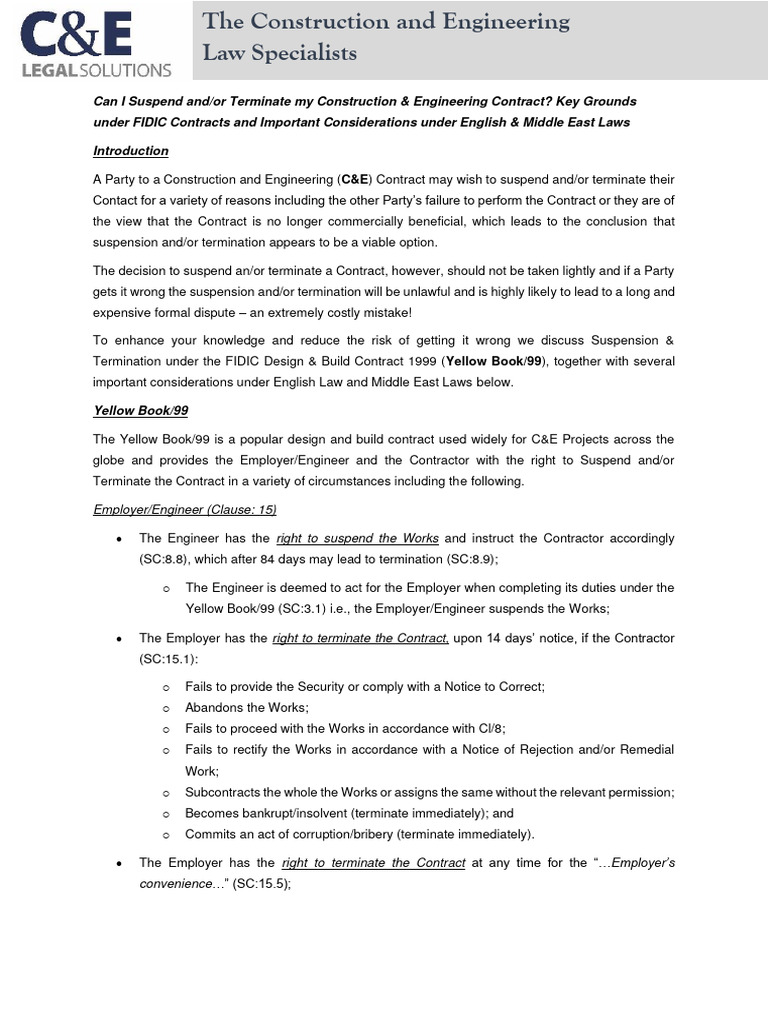 Suspension & Termination | PDF | Breach Of Contract | Employment