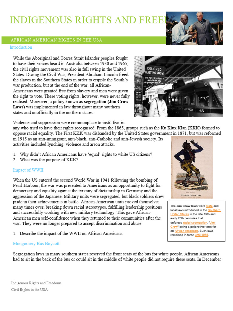 Civil Rights in The USA | PDF | Malcolm X | Rosa Parks