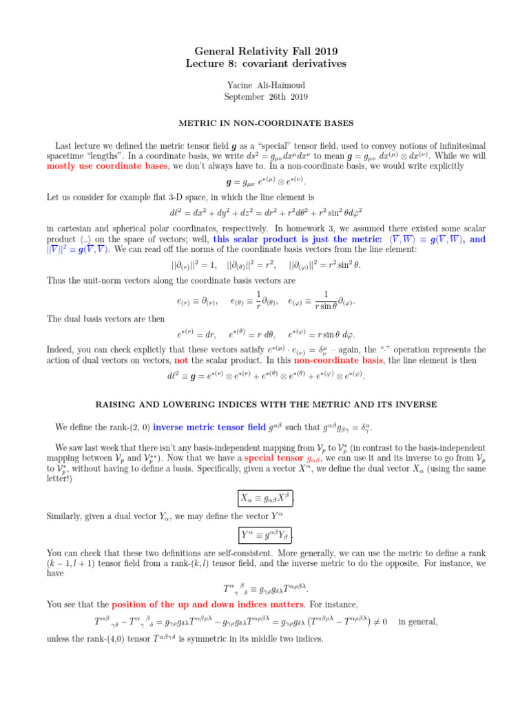 lecture8 | PDF | Tensor | Euclidean Vector