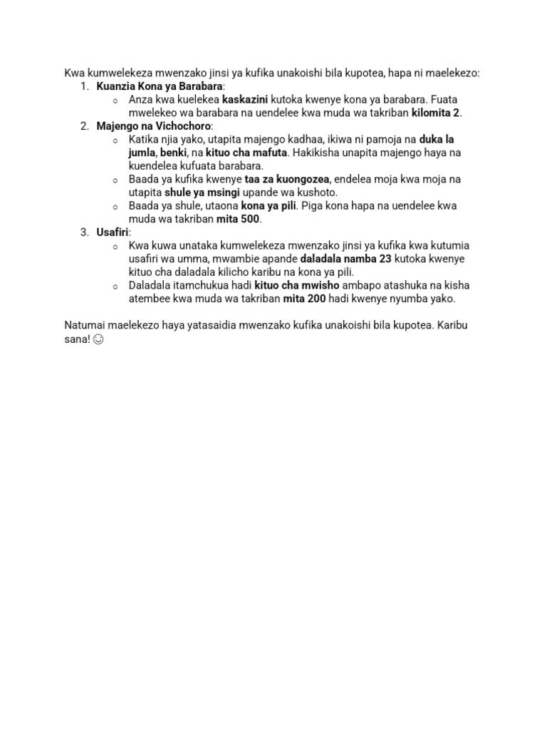 Insha Ya Maelekezo | PDF