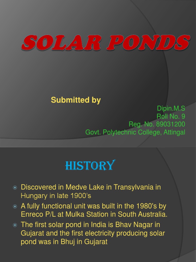 Solar Ponds | PDF | Heat Exchanger | Water