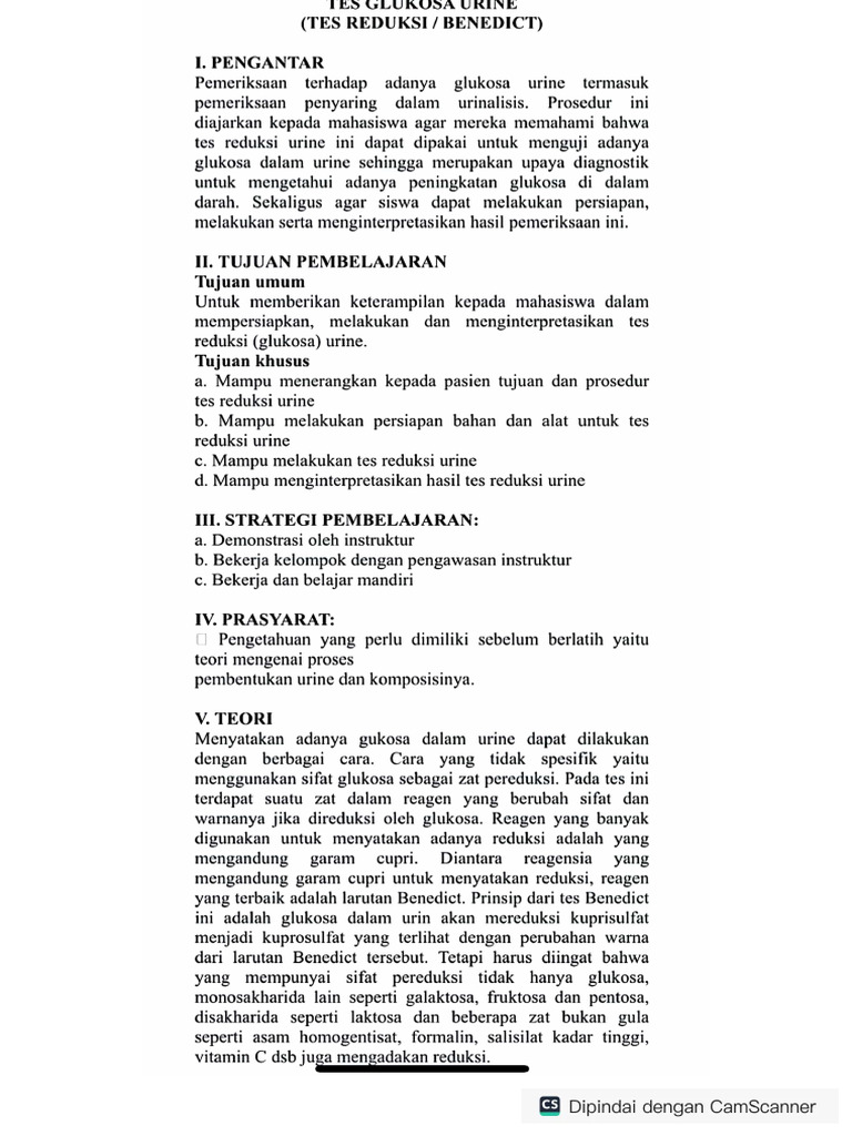 Prinsip Tes Reduksi Urin | PDF