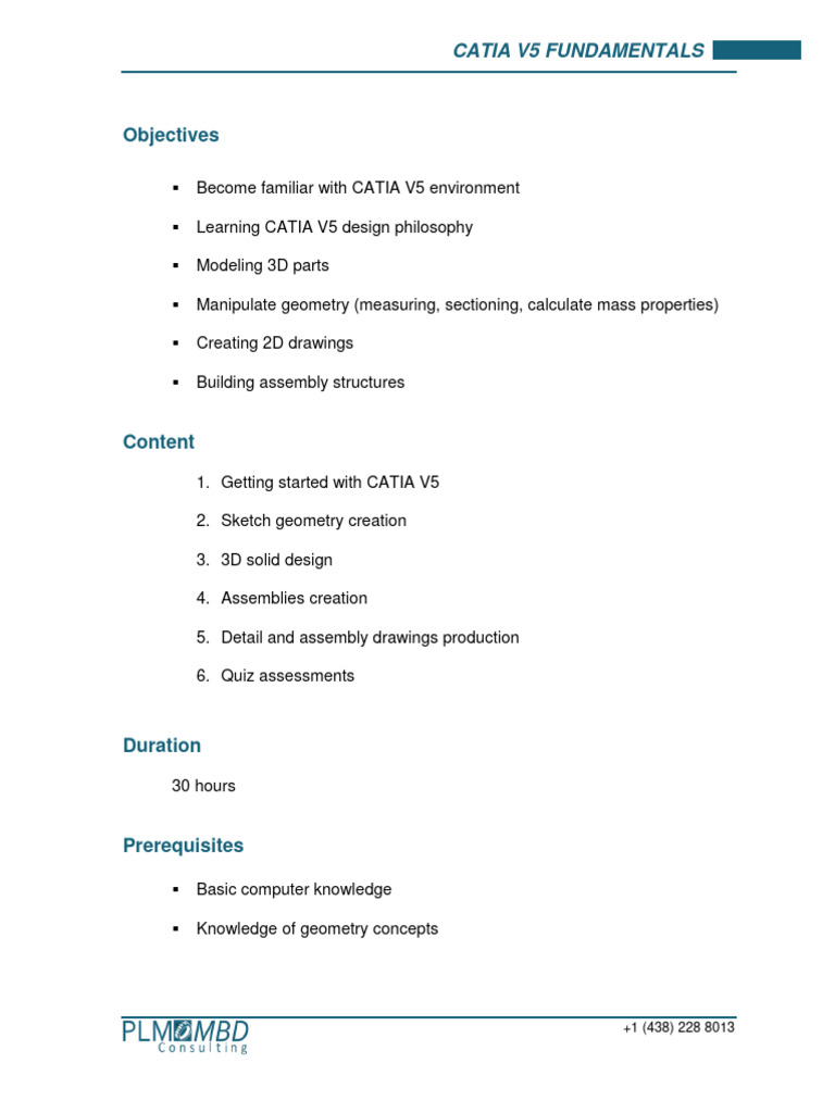 CATIA V5 Fundamentals Course Guide | PDF | Art