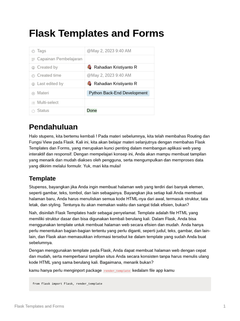 Flask Templates and Forms | PDF | Komputer
