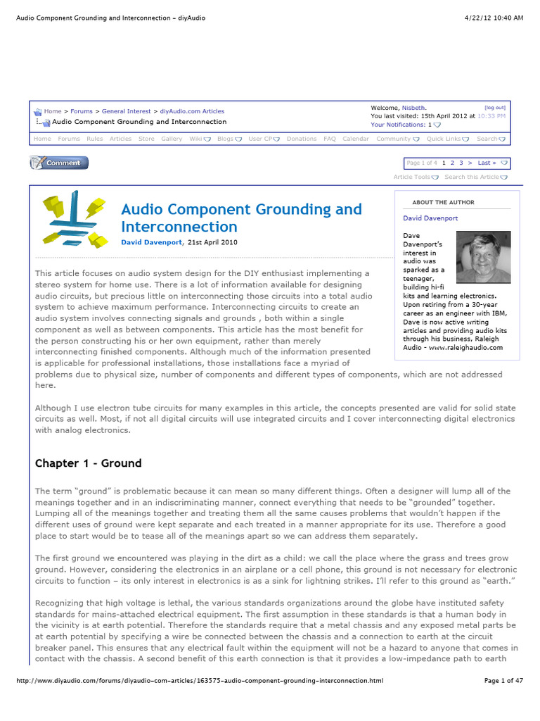 Audio Grounding for DIY Enthusiasts | PDF | Power Supply | Electronic ...