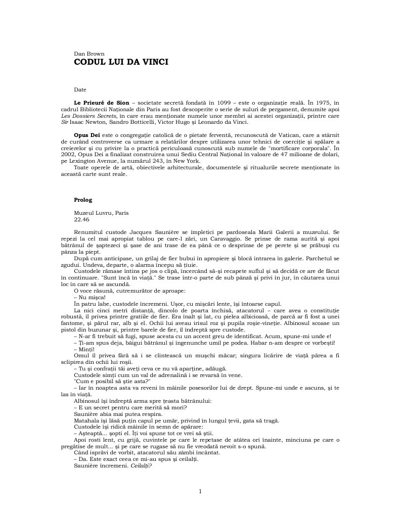 Brown, Dan - Codul Lui Da Vinci | PDF
