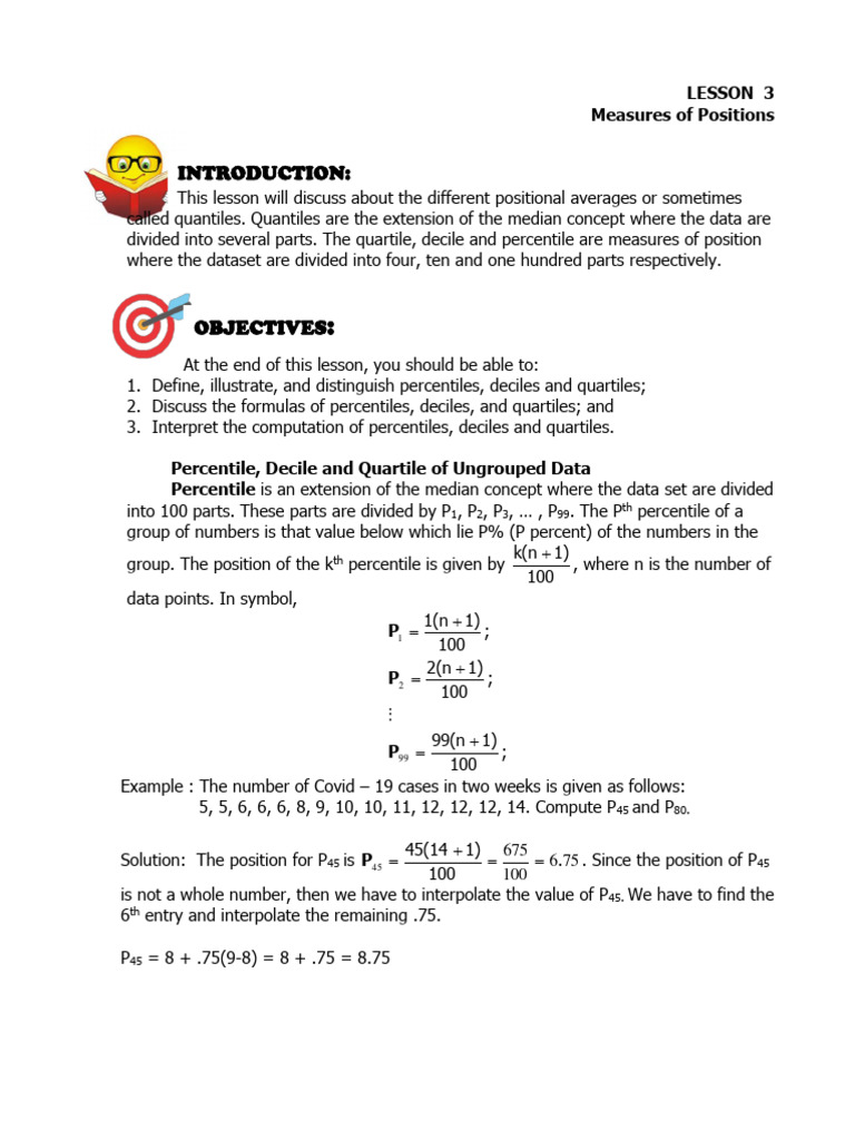 Lesson 4 - Measures of Positions | PDF | Quantile | Quartile