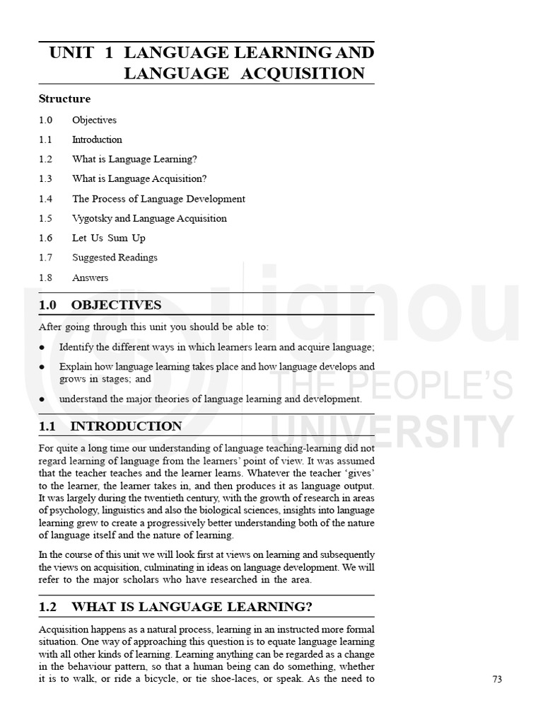 Lang Learnin | PDF | Classical Conditioning | Language Acquisition