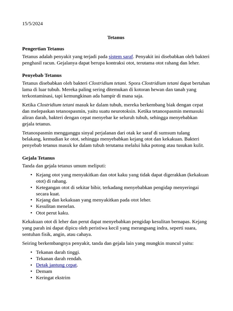 Tetanus | PDF