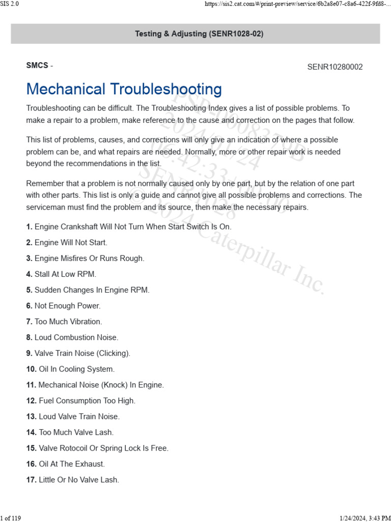 Mechanical Troubleshooting | PDF | Internal Combustion Engine | Motor Oil