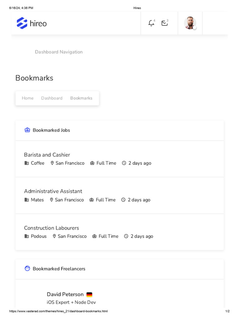 Bookmarks: Dashboard Navigation | PDF