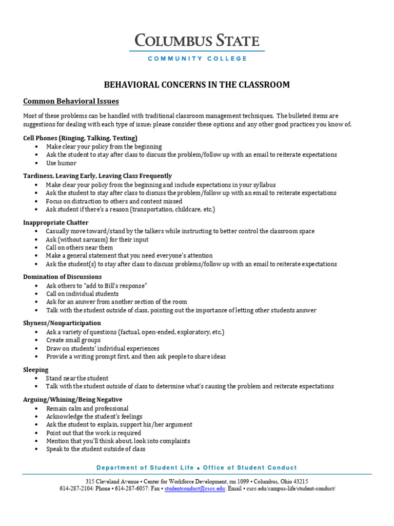 Behavioral Issues in The Classroom | PDF | Classroom Management | Classroom