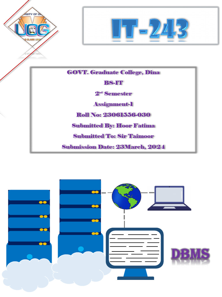 IT-243 Assignment 2nd Semester | PDF | Relational Database | Databases