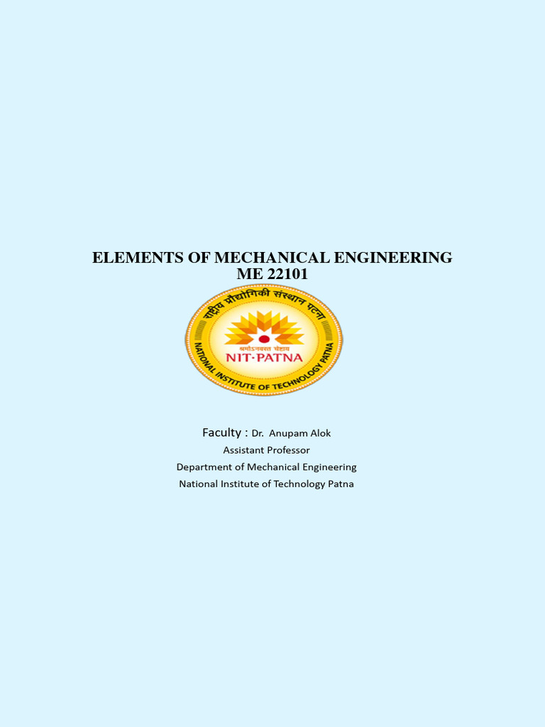 Element of Mechanical Engineering (2) NITP | PDF | Ozone Depletion | Fuels