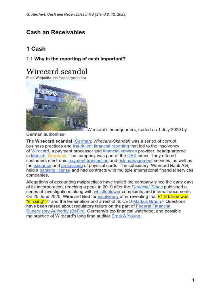 Script GJU Cash Receivables Lö | PDF | Fair Value | Money