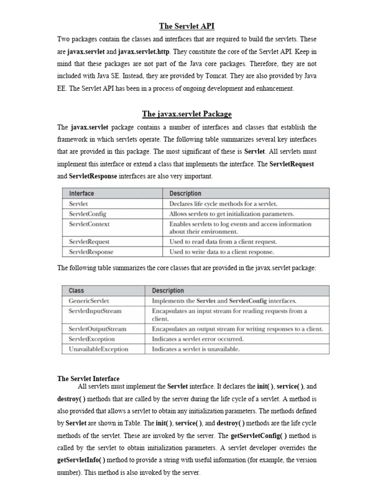 Servlet API | PDF | Software | Object Oriented Programming