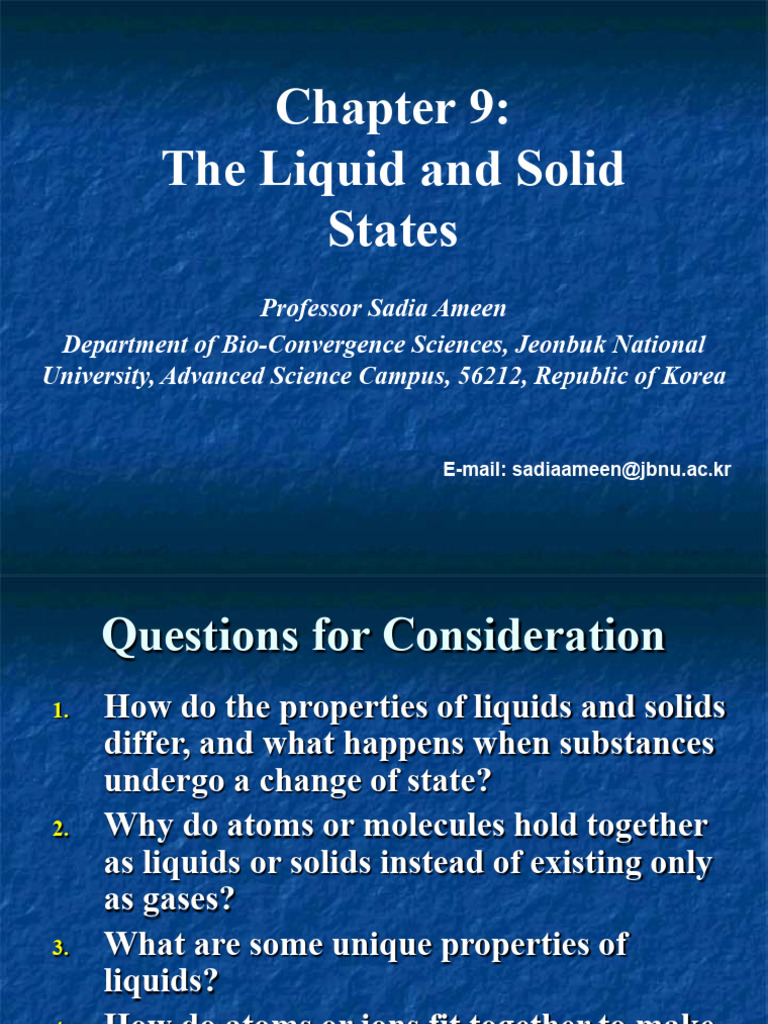 Properties of Liquids and Solids | PDF | Intermolecular Force ...