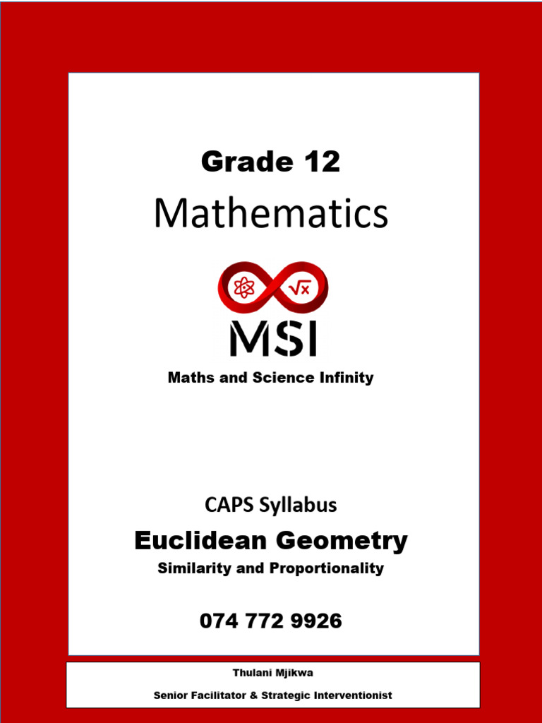 Grade 12 Geometry: Similarity & Proportionality | PDF | Triangle | Circle