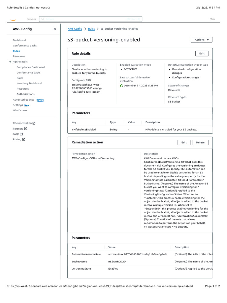 Rule details | Config | us-west-2 | PDF | Parameter (Computer ... Rule details | Config | us-west-2 | PDF | Parameter (Computer ...