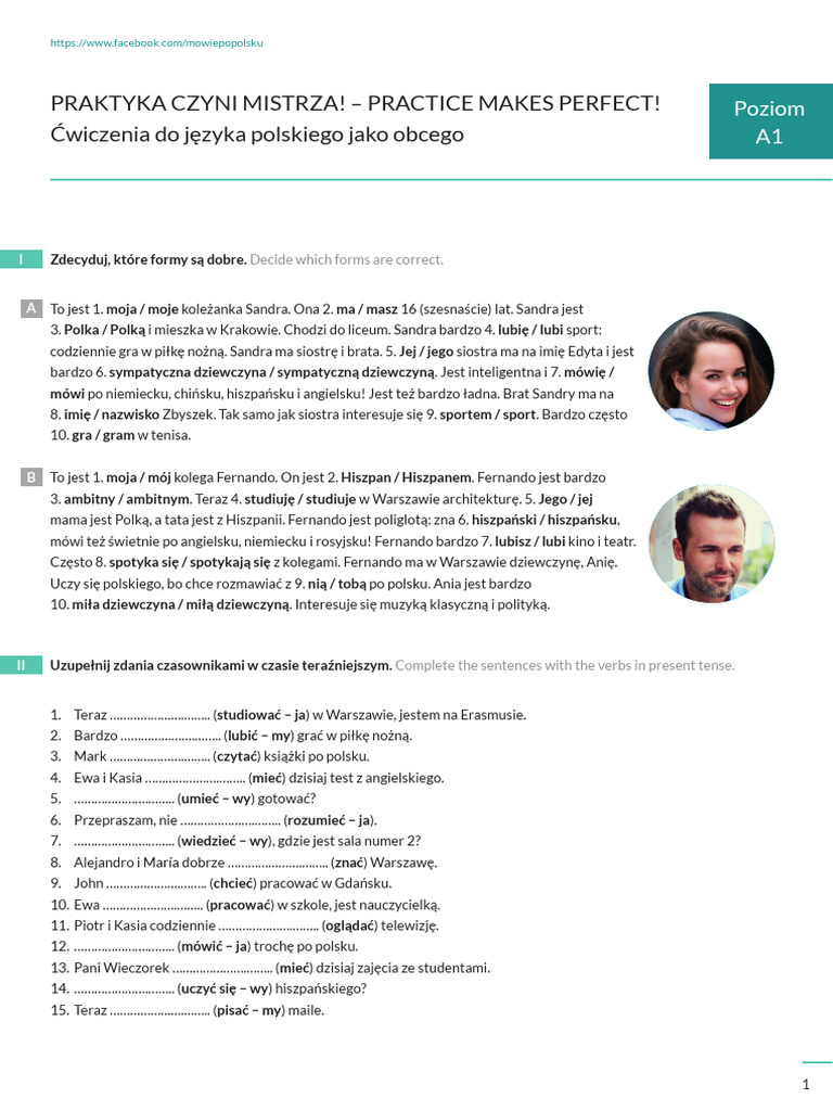 Polish Exercises A1 | PDF
