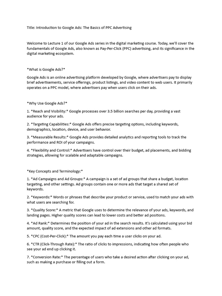 Google Ads | PDF | Advertising | Search Engine Optimization