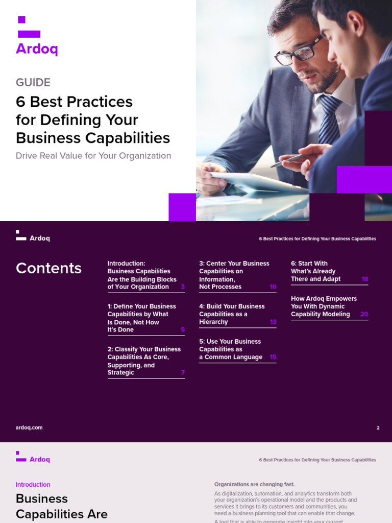 Ardoq 6 Best Practices For Defining Your Business Capabilities | PDF ...
