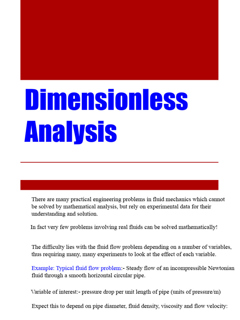 Dimensionless Analysis 2 | PDF | Fluid Dynamics | Reynolds Number