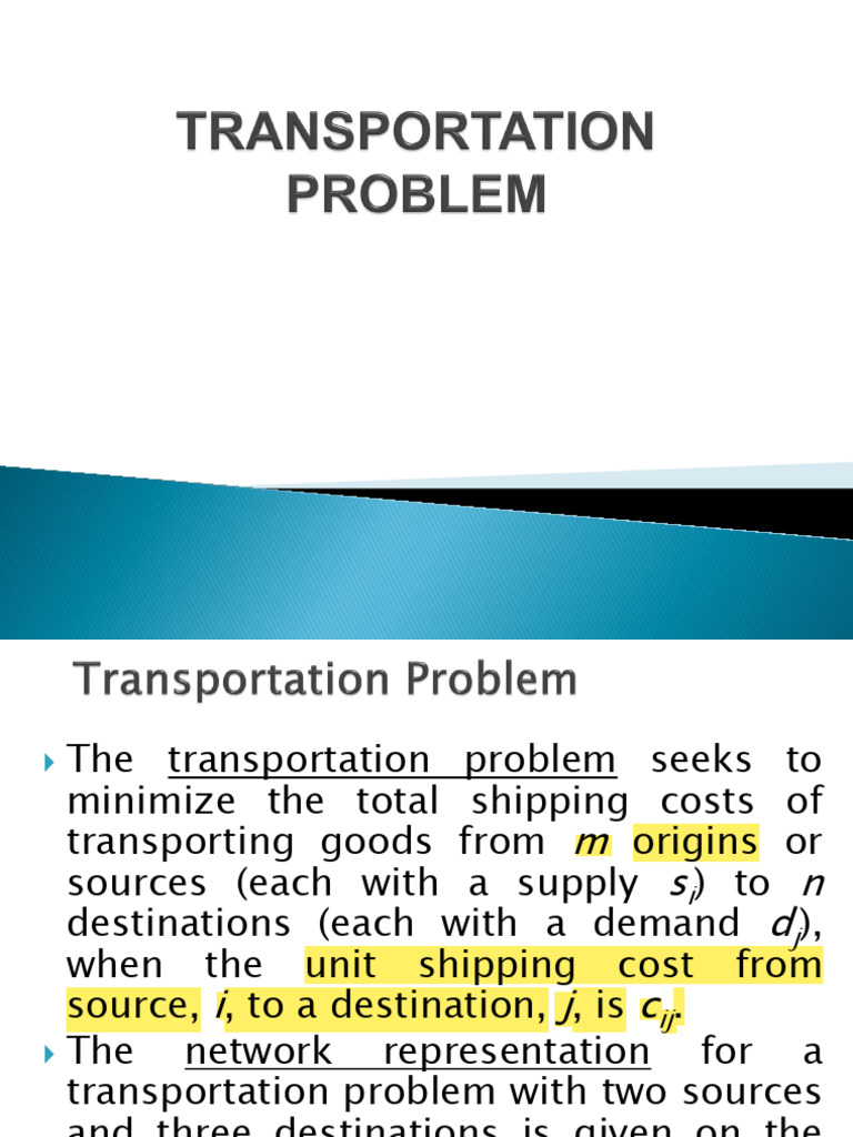 1.transportation Problem | PDF | Linear Algebra | Applied Mathematics
