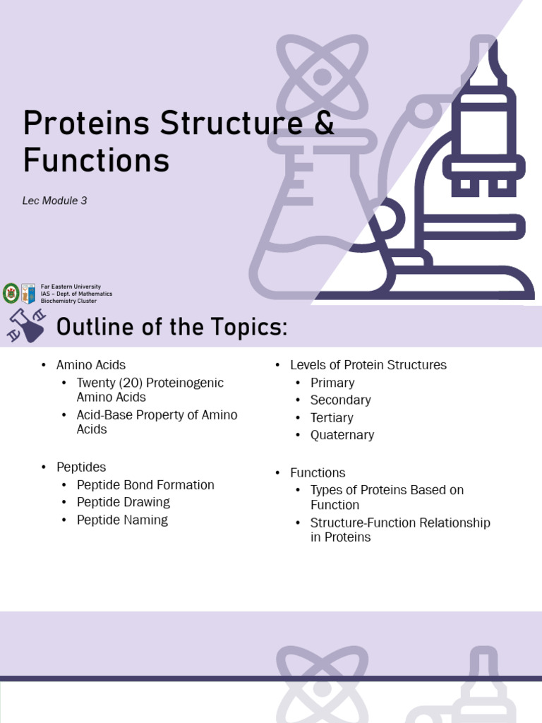 03 Proteins Structure and Functions | PDF | Amino Acid | Proteins