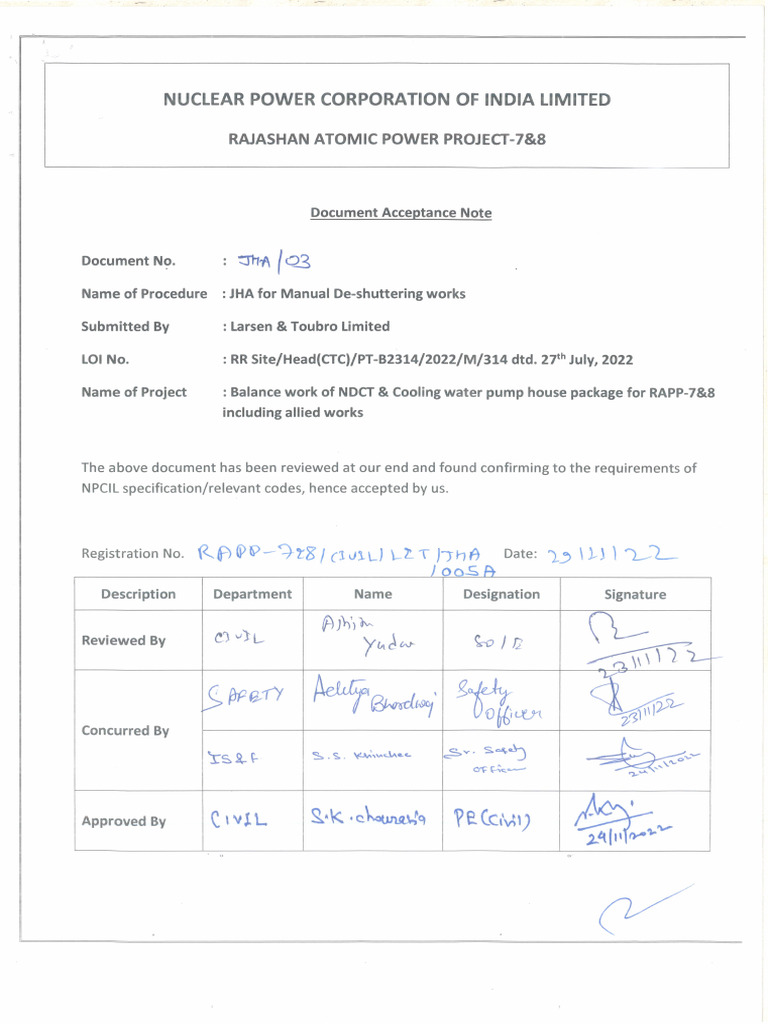 JHA-03-JHA For Manual De-Shuttering Works | PDF | Technology & Engineering