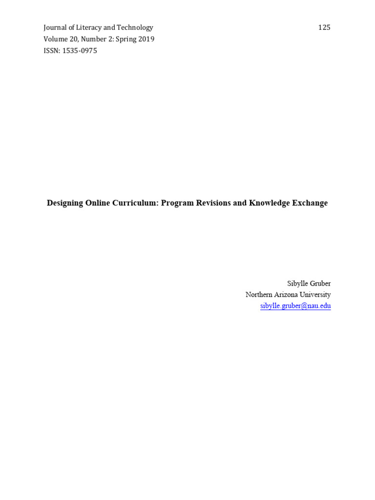 Designing Online Curriculum Program Revisions and Knowledge Exchange | PDF | Curriculum | Knowledge
