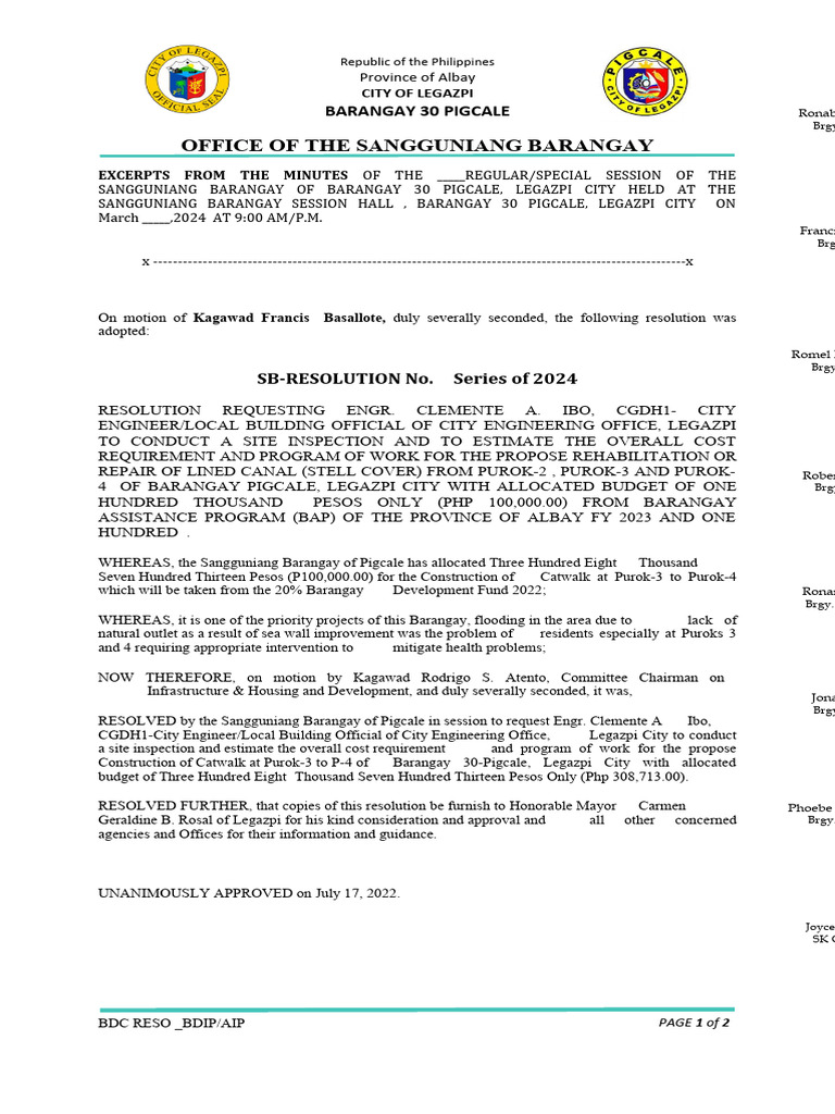 SB - Resolution Template New | PDF