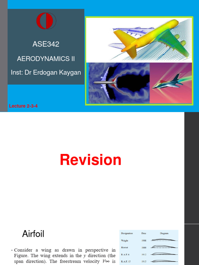 AE342-Aerodynamics II - Revision | PDF | Gases | Mach Number