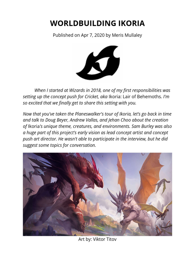 Worldbuilding Ikoria | PDF