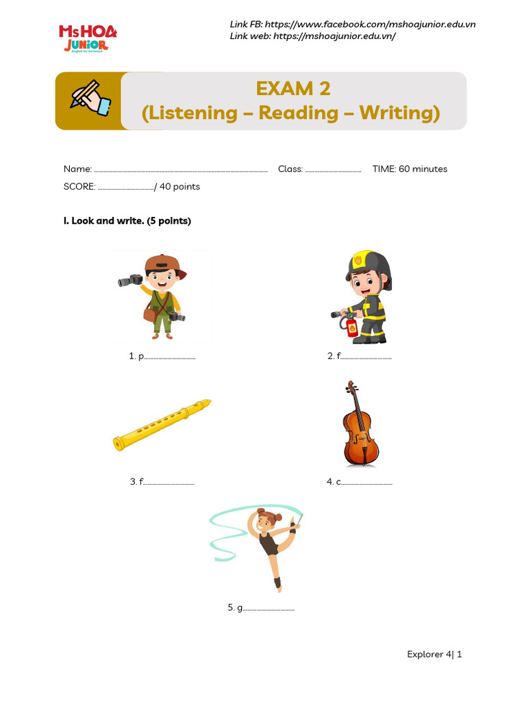Explorer 4 Exam Listening Writing Pdf Linguistics
