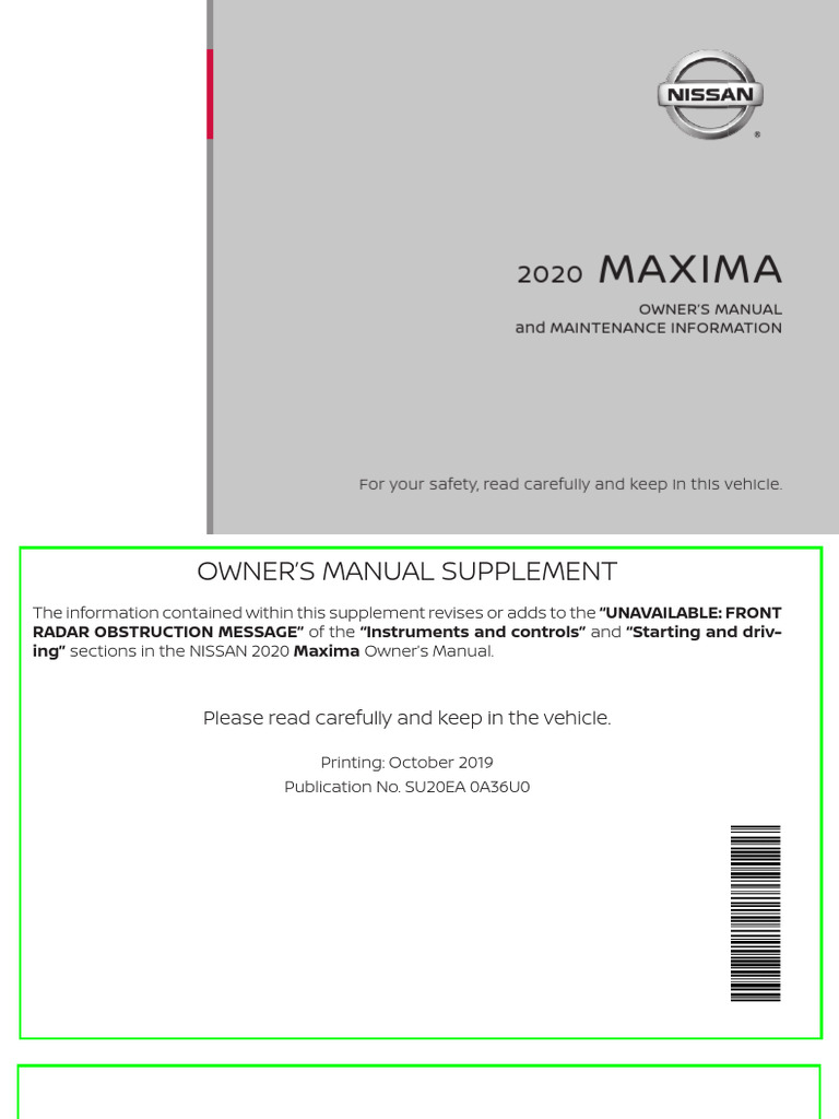 2020-Nissan maxima | Download Free PDF | Airbag | Vehicles