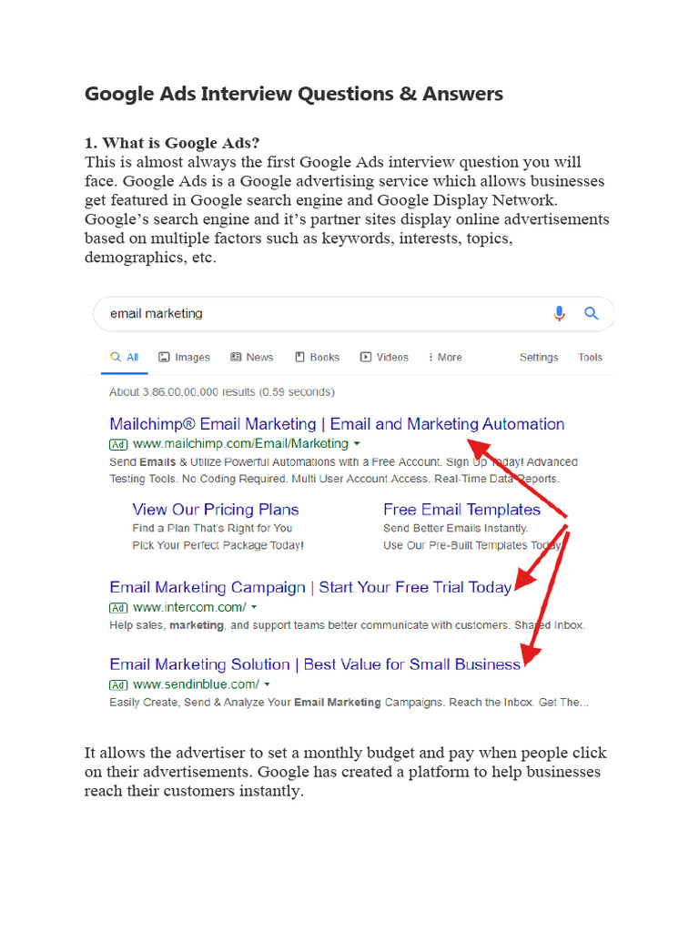 Google Ads Interview Question and Answer | PDF | Online Advertising ...