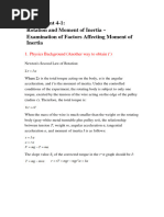 Rotational Inertia of Disk and Ring Experiment | PDF | Mechanics | Rotation