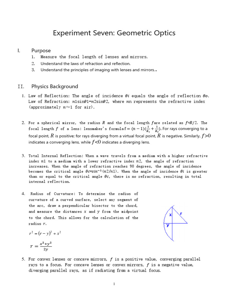 EX05-lab-Geometric Optics | PDF | Optics | Reflection (Physics)