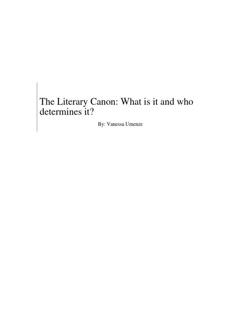 What Is The Literary Canon and Who Determines It - Essay Submission ...