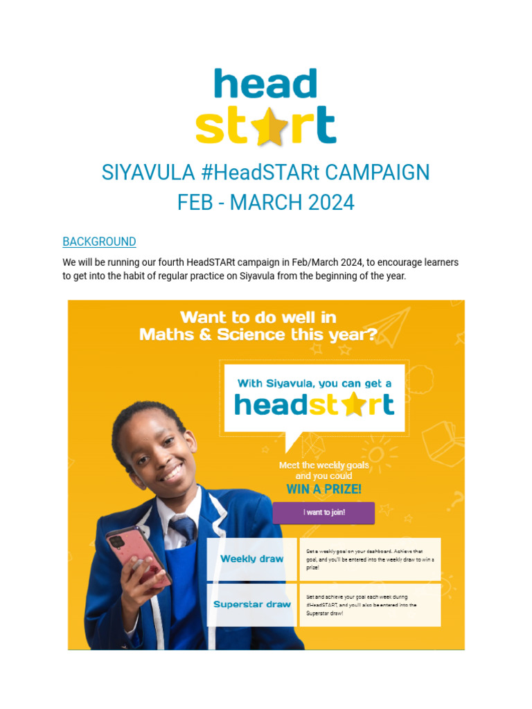 HeadSTARt campaign 2024 | PDF | Learning | Cognition