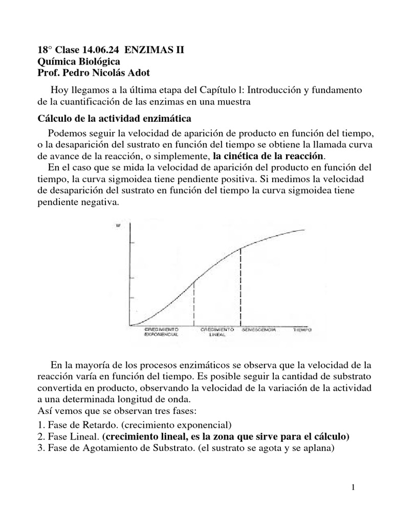 18° Clase Biológica Enzimas II | Descargar gratis PDF | Enzima | Ensayo de enzimas