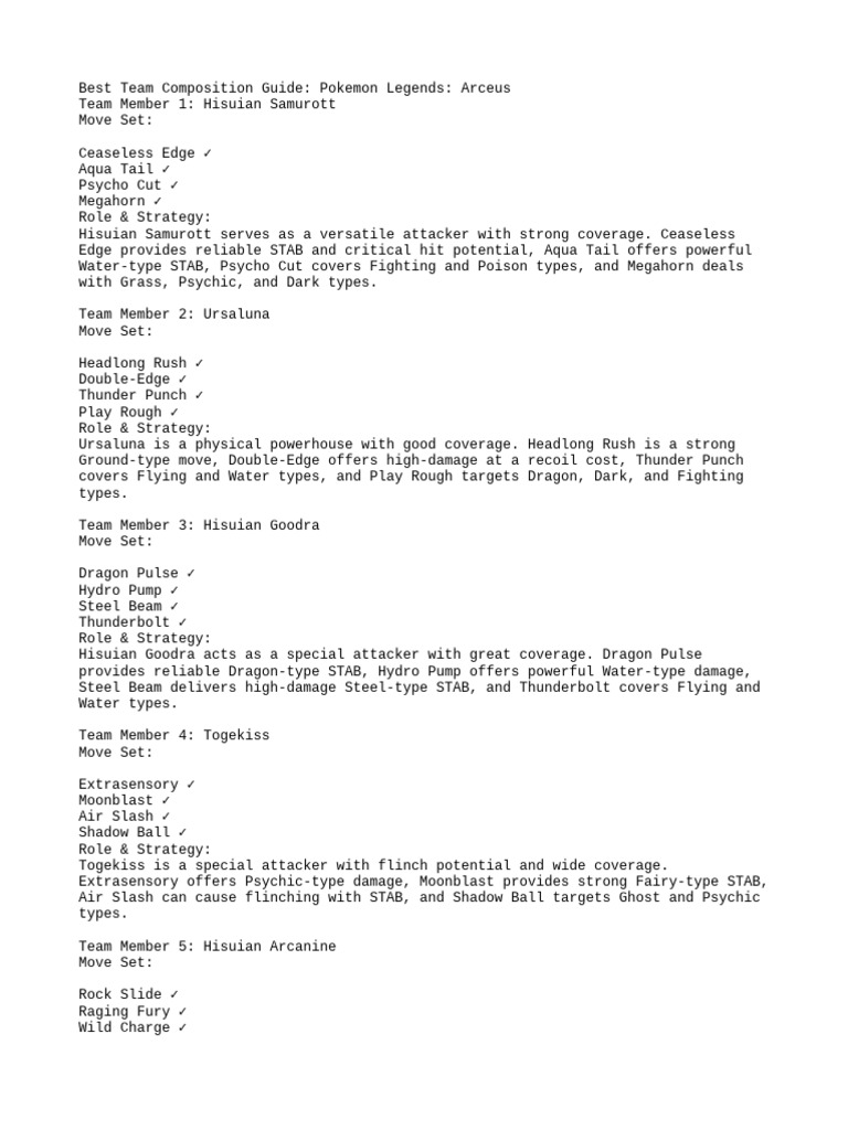 Pokemon Legend Arceus | PDF