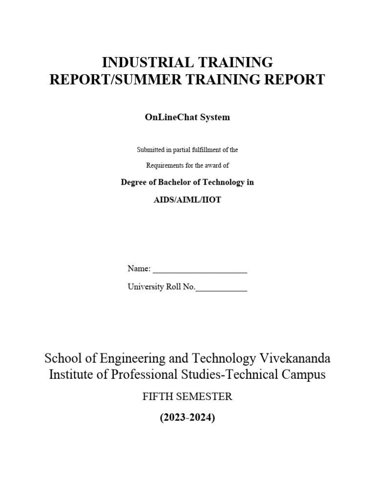 Industrial Training Report | PDF | Html Element | Dynamic Web Page