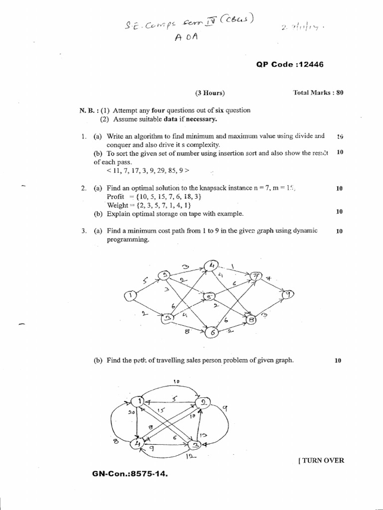 Se-Comps Sem4 Aoa Dec14 | PDF