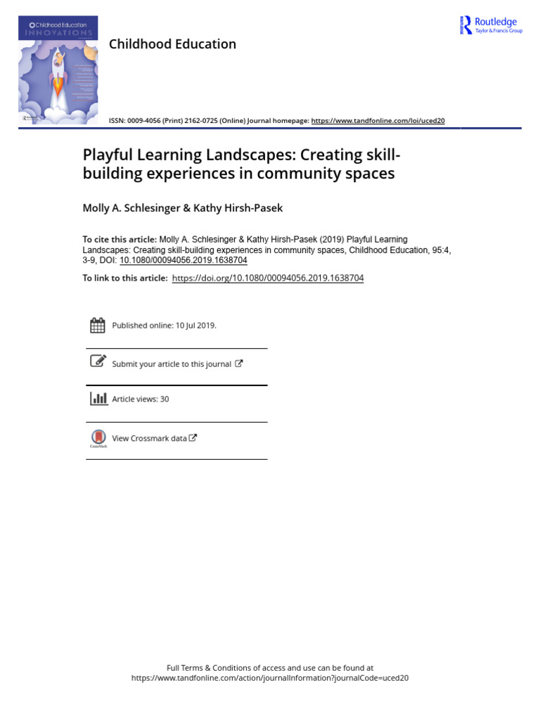 Playful Learning Landscapes Explained | PDF | Learning | Critical Thinking