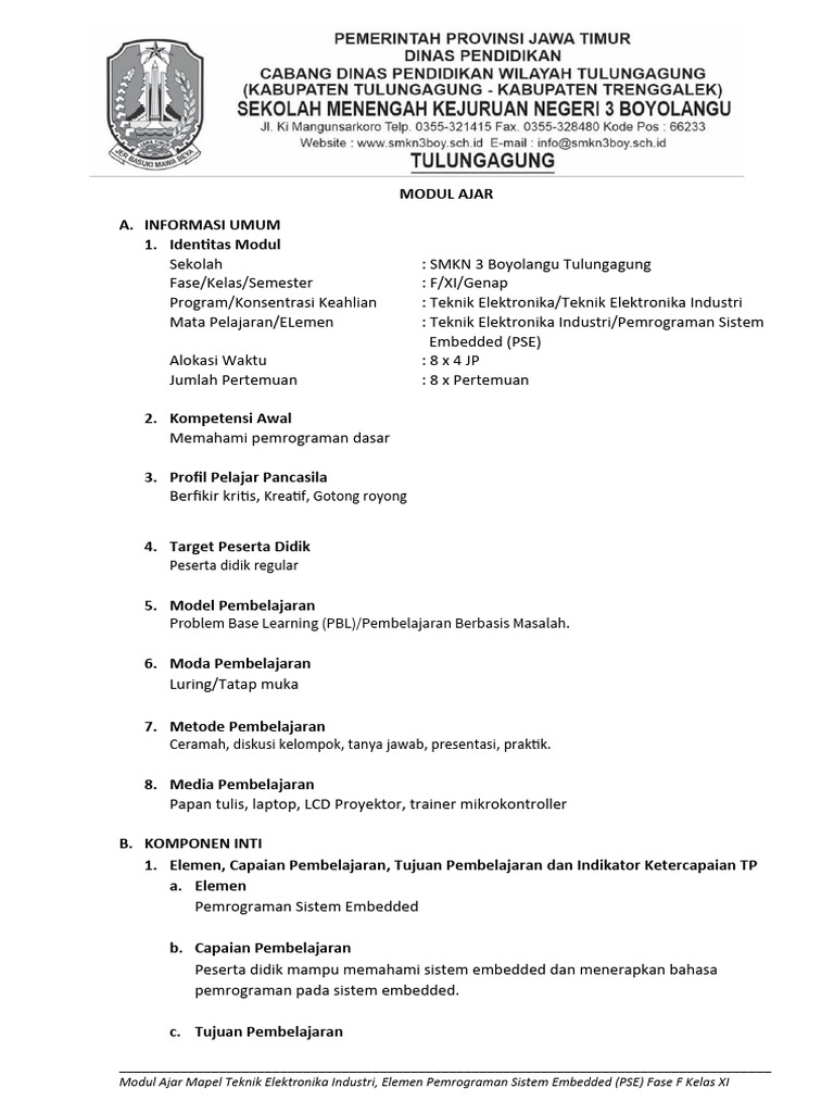 Modul Ajar Pse V | PDF