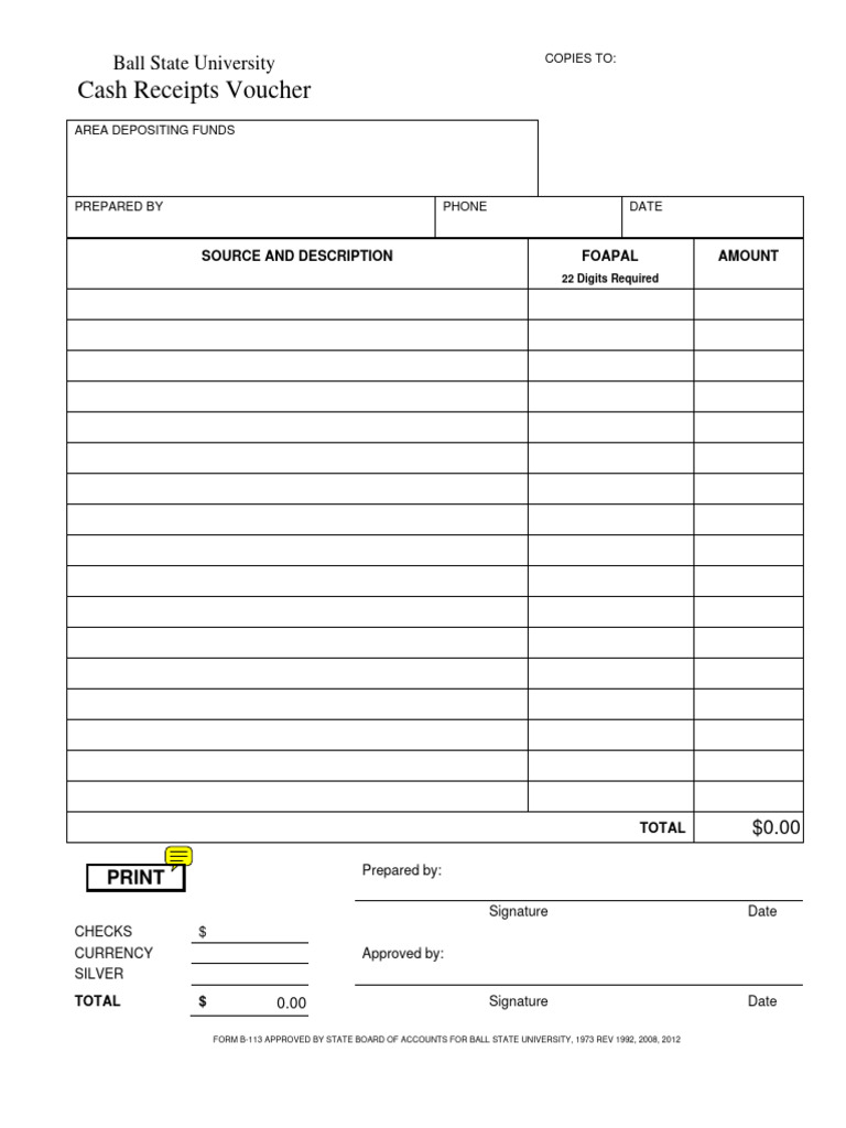 Cash Receipts Voucher 71612 | PDF | Cash | Cheque