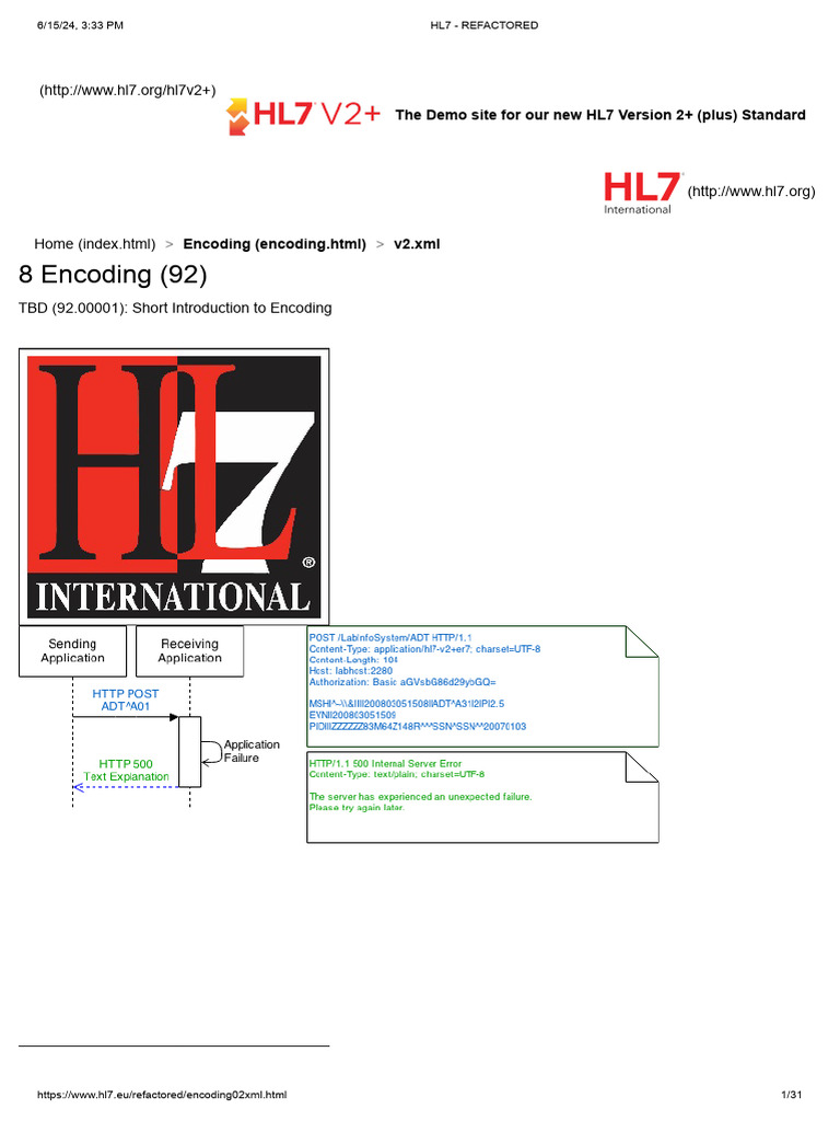 HL7 - Encoding | PDF | Xml | Xml Schema
