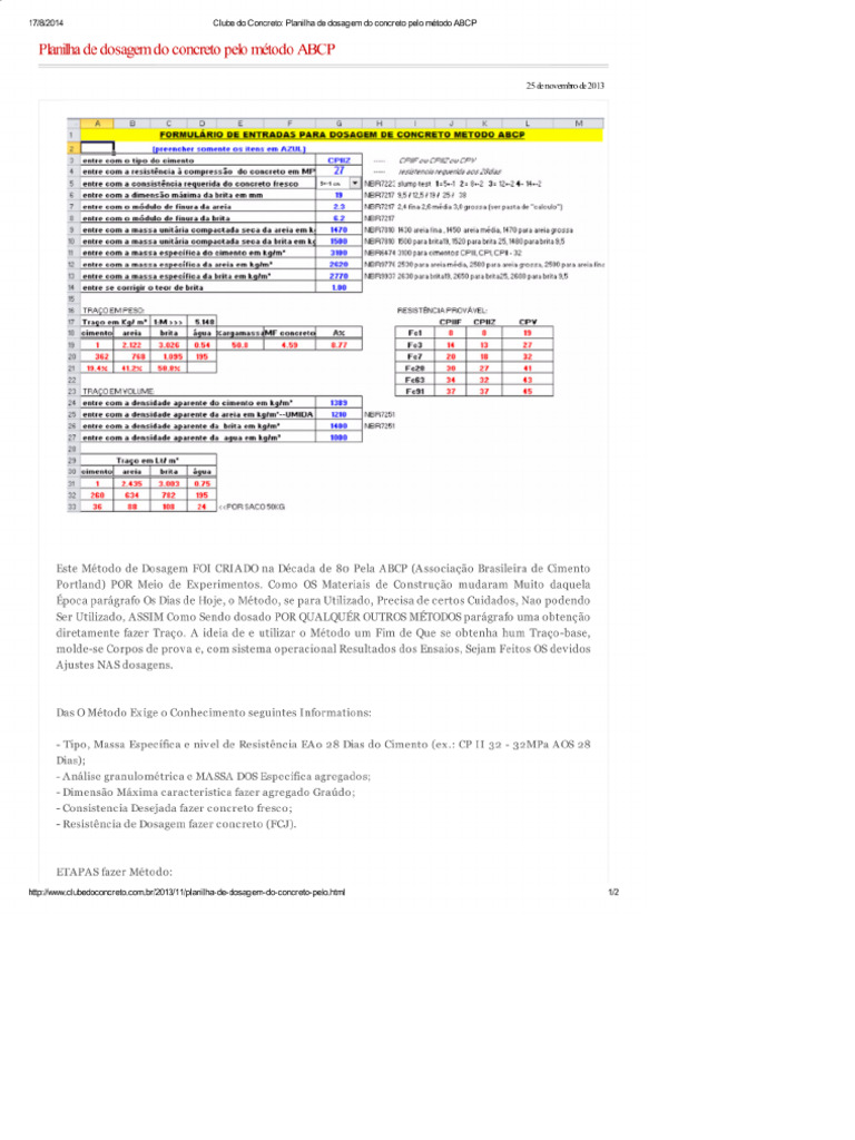 Dosagem Concreto - Metodo ABCP - Documents | PDF